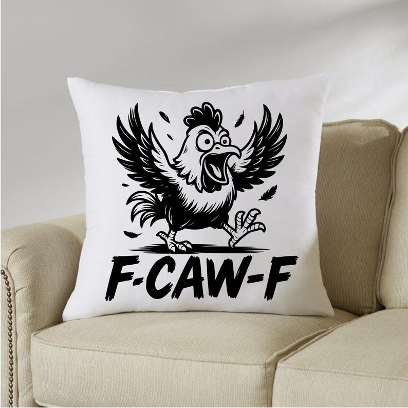 Funny F-CAW-F Chicken SVG, Sarcastic Rooster Design - Etsy