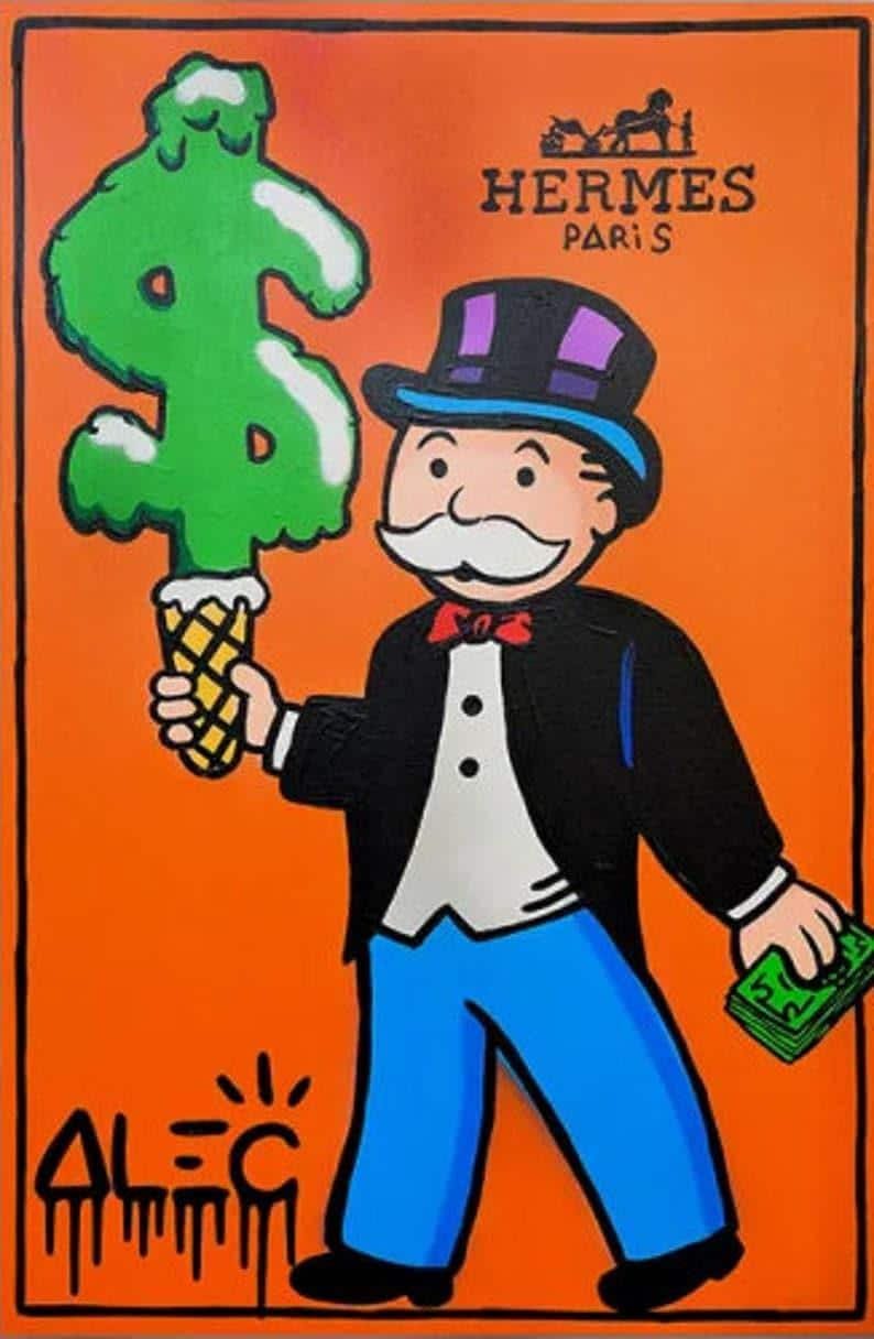 Alec Monopoly Graffiti Art Canvas Print: Modern Street Art Home Decor ...