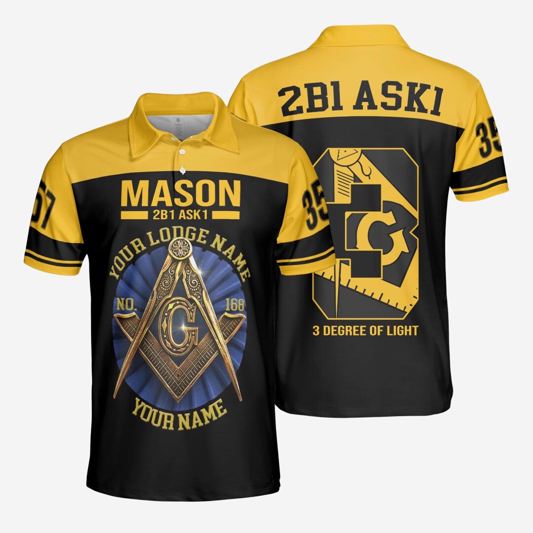 Personalized Masonic Polo Shirt, Custom Name & Lodge Name, 2B1ASK1 ...