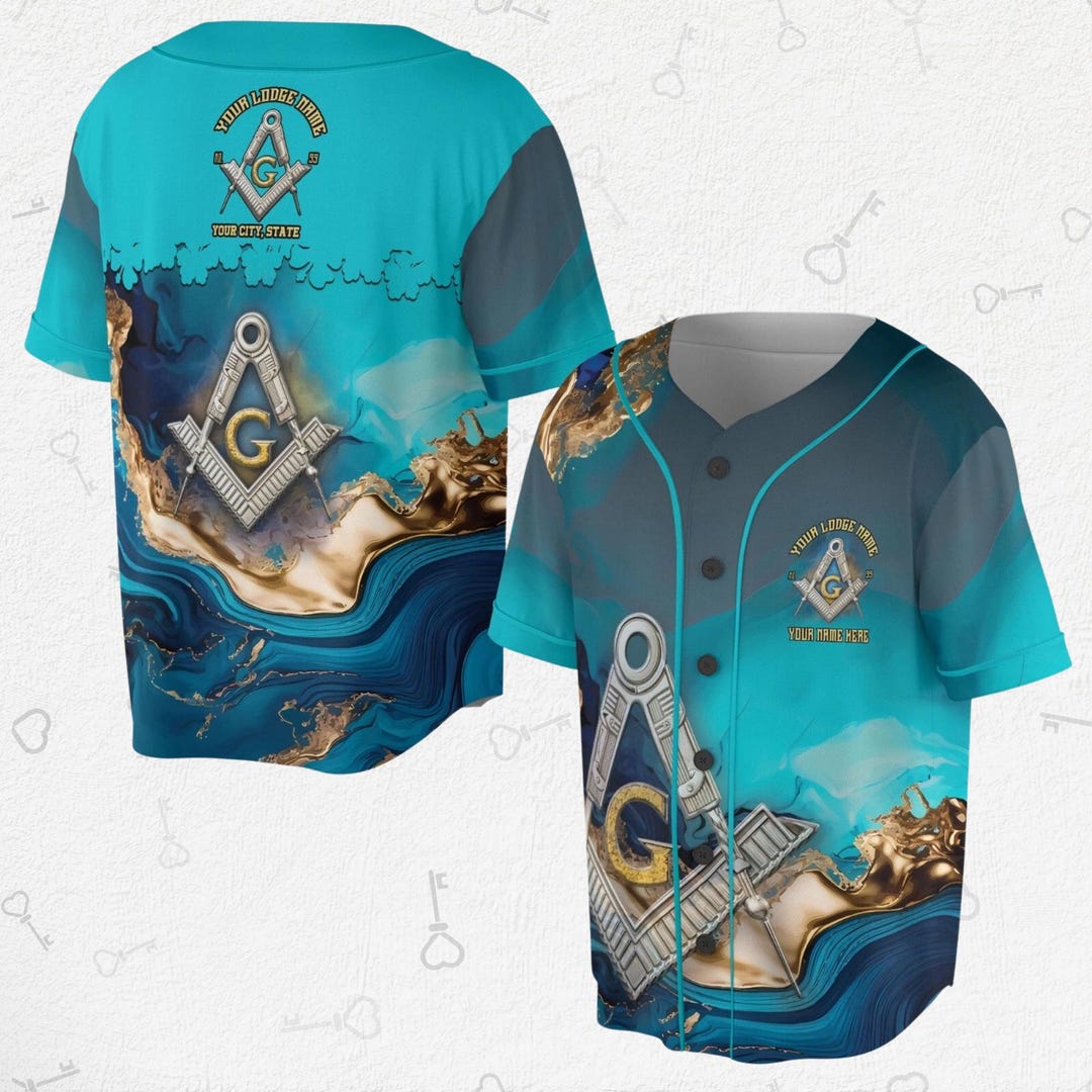 Custom Masonic Baseball Jersey – Freemason Lodge Shirt Personalized ...
