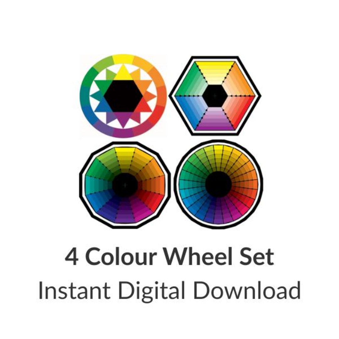 Printable Traditional Colour Wheels - Set of 4 | Instant Digital ...