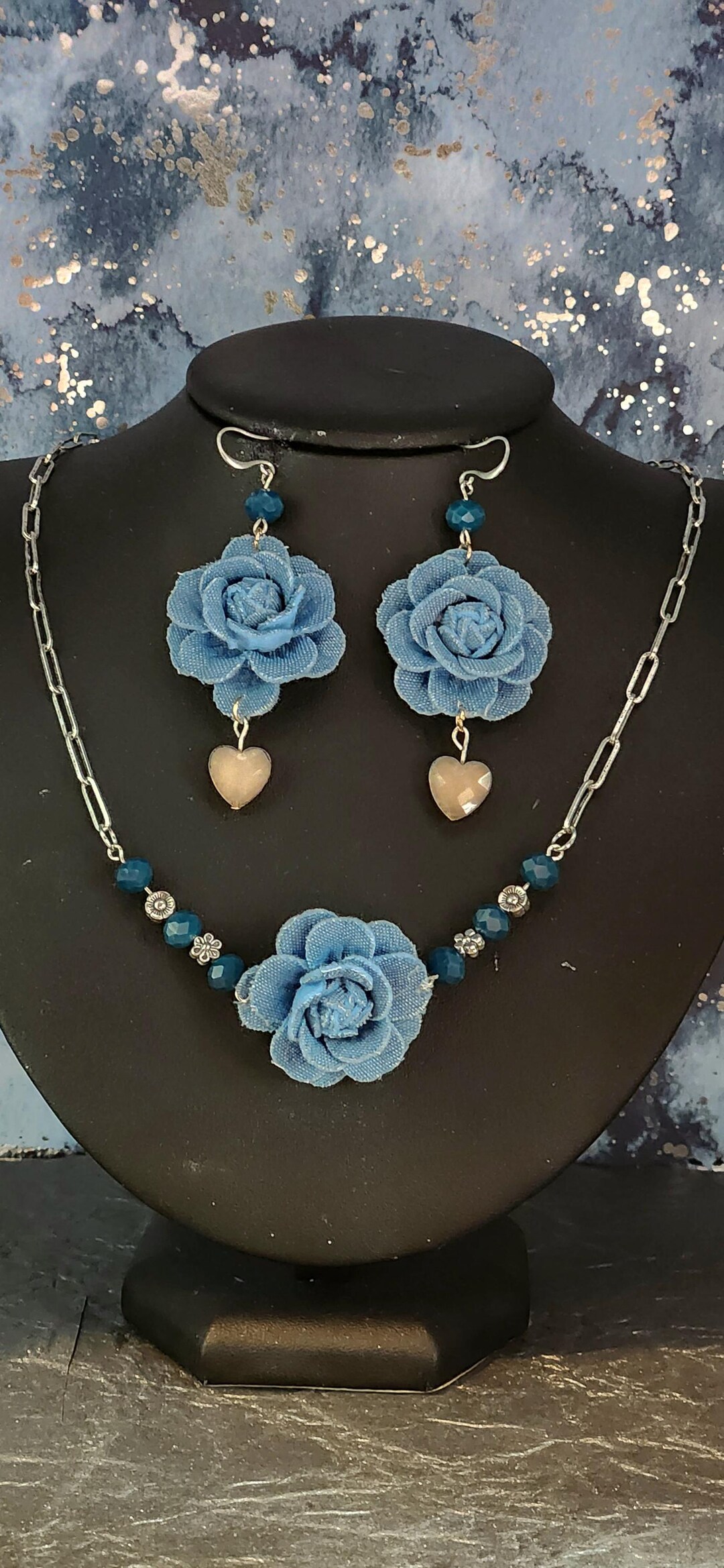Jesse James Denim and Blue Roses Set - Etsy