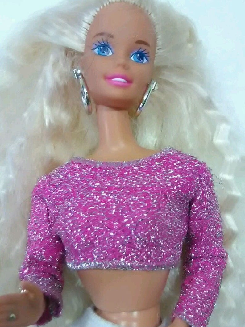 Vintage 1975 1976 Mattel Barbie Doll Fancy Pink Sparkly Outfit Etsy