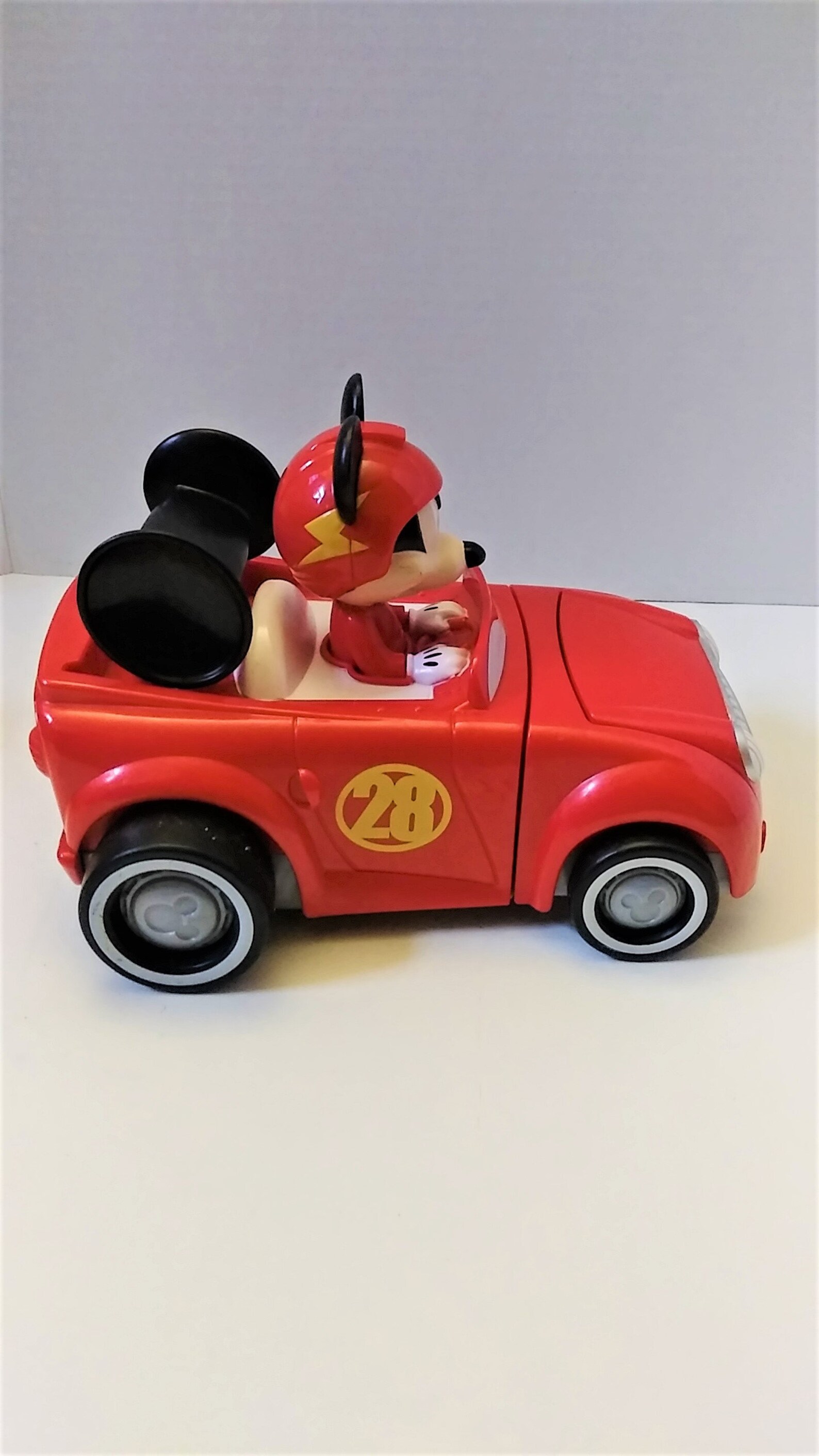 Disney Mickey Mouse Hot Rod 28 Roadster Race Car Red & Yellow | Etsy