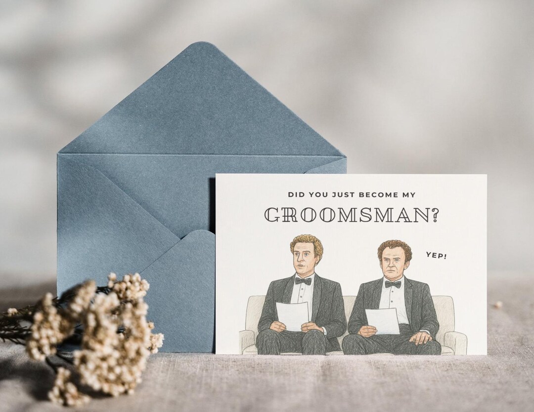 Funny Step Brothers Groomsman Wedding Proposal Card | Editable Template ...