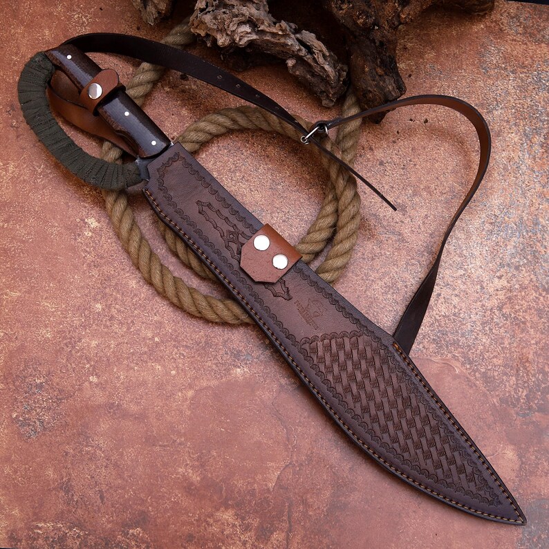 Handcrafted Survival Machete: J2 Steel, Resin Handle & Leather Sheath ...