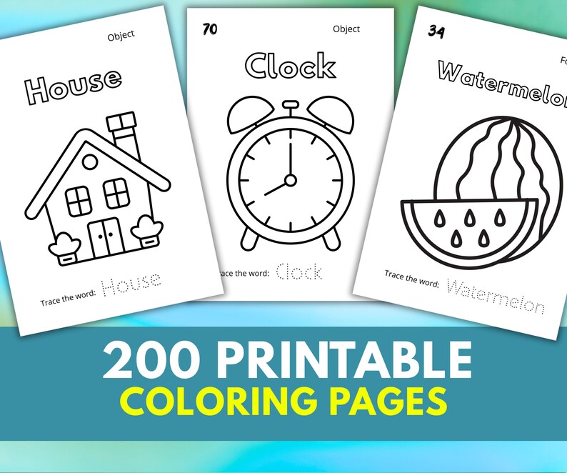 200 A4 Printable Coloring Pages for Kids | English Tracing Worksheets ...