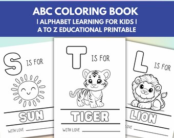 ABC Alphabet Coloring Book for Kids | A to Z Printable Coloring Pages ...