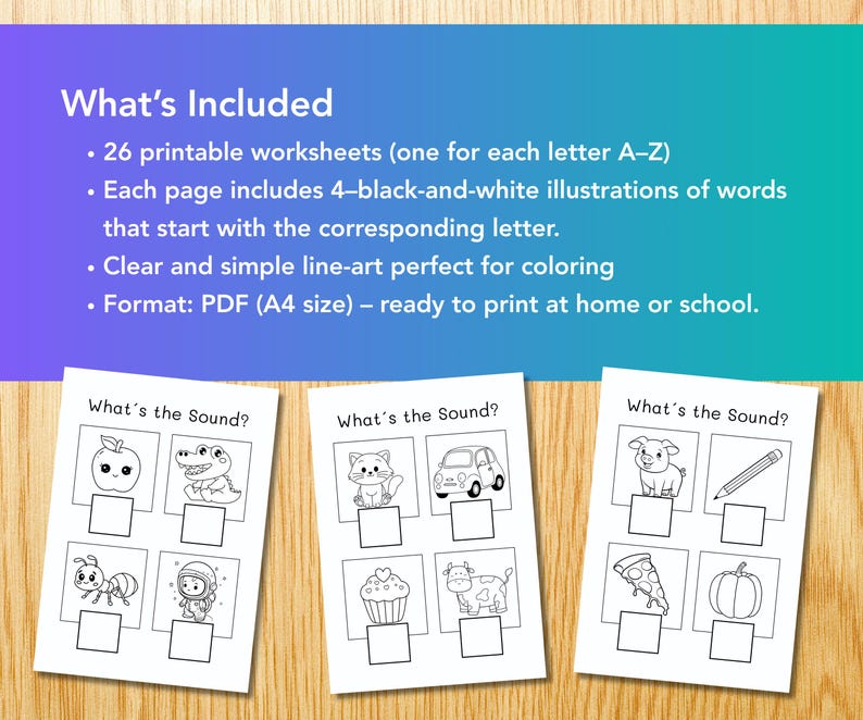 What’s the Sound? | Phonics Coloring Book A-Z | Beginning Sounds ...