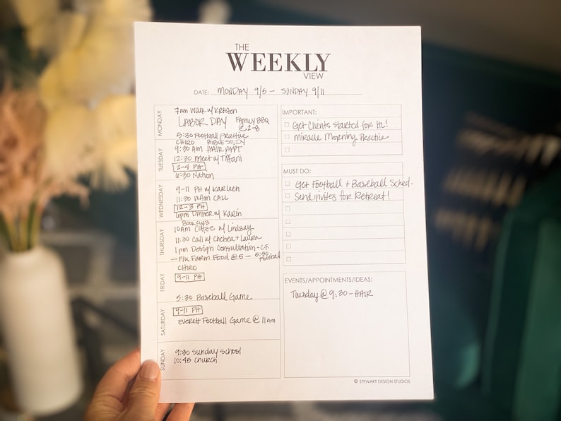 The Weekly View | Notebook Planner | Week at A Glance | Business Tools ...
