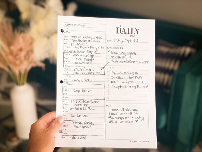 the-daily-plan-notebook-planner-half-hour-increments-etsy