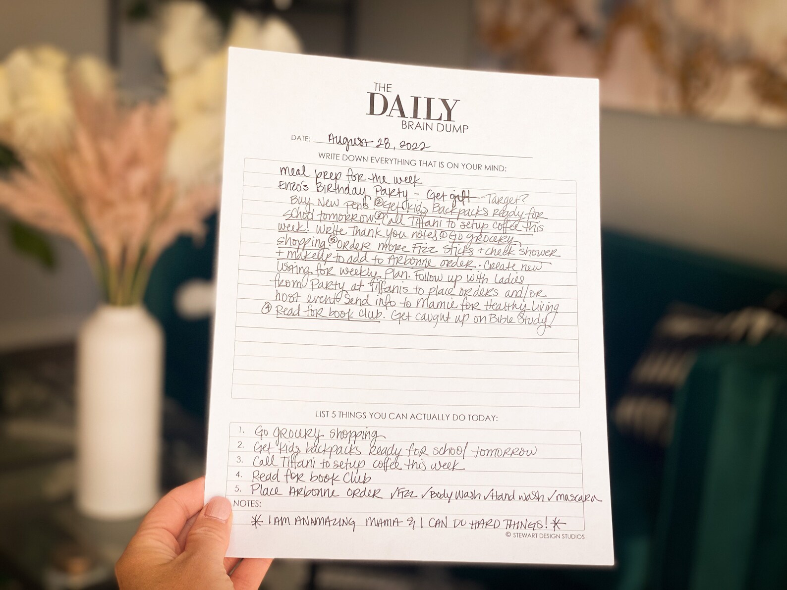 The Daily Brain Dump | Printable | TO DO List | Notebook | Mind Health ...