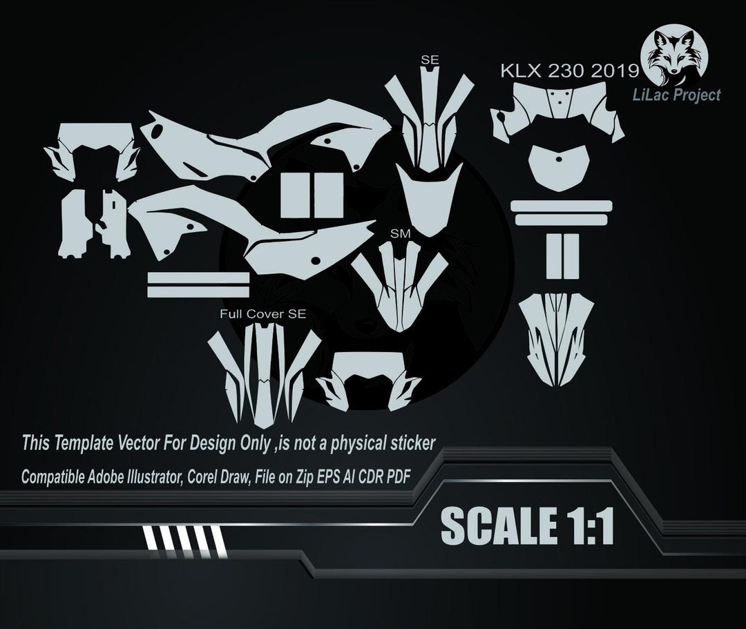 Kawasaki KLX 230 2019-2023 Vector Template (digital Download) - Etsy