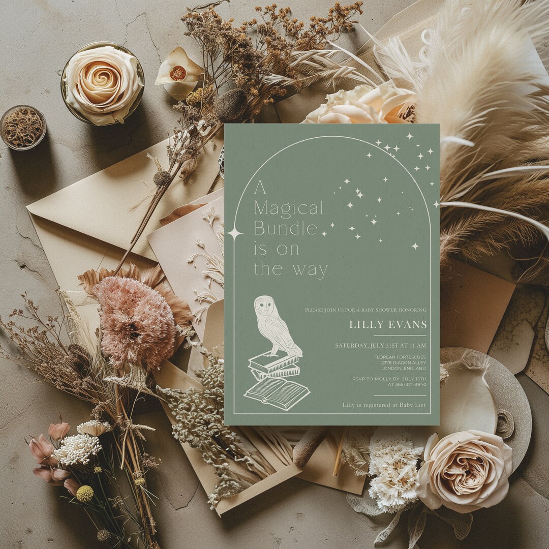 EDITABLE Magical Bundle Baby Shower Invitation - Etsy