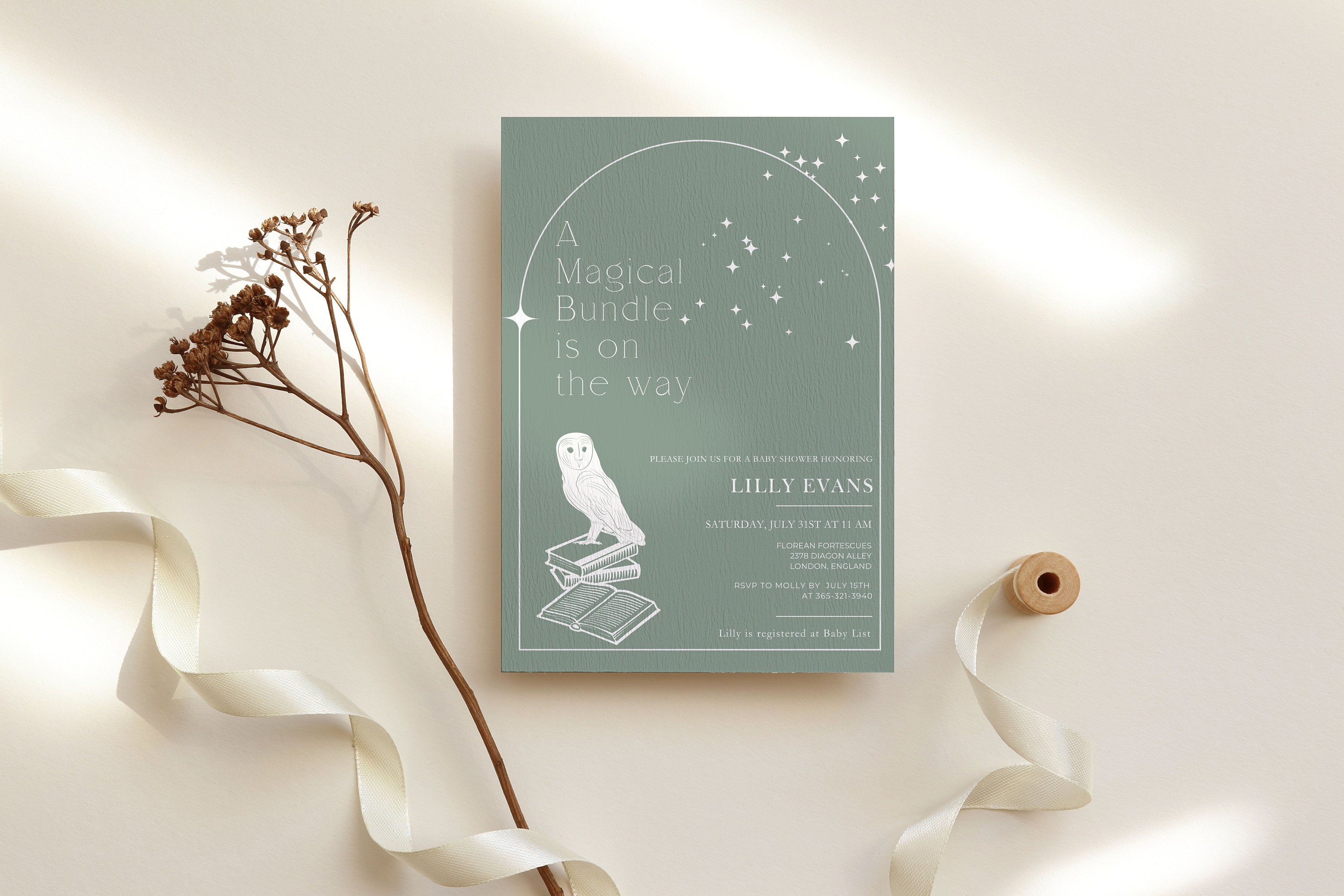 EDITABLE Magical Bundle Baby Shower Invitation - Etsy