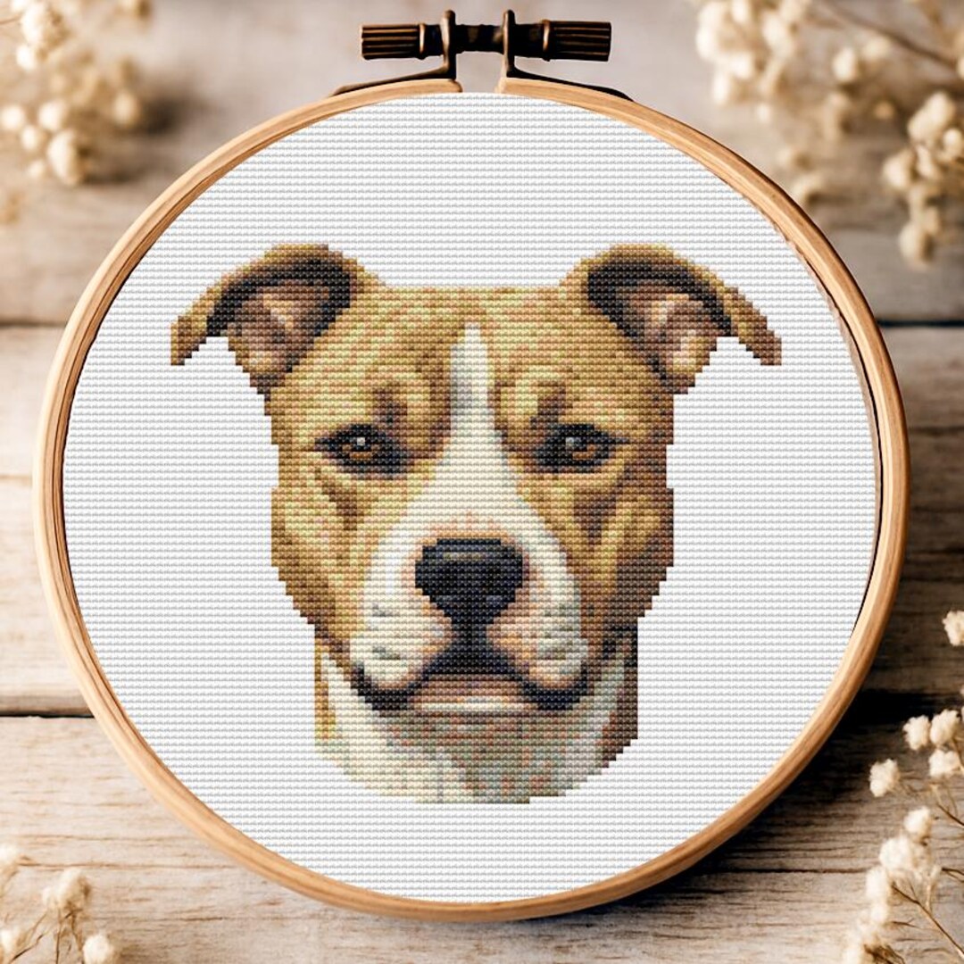 American Pit Bull 88 X 88 Counted Cross Stitch Pattern PDF Chart - Etsy