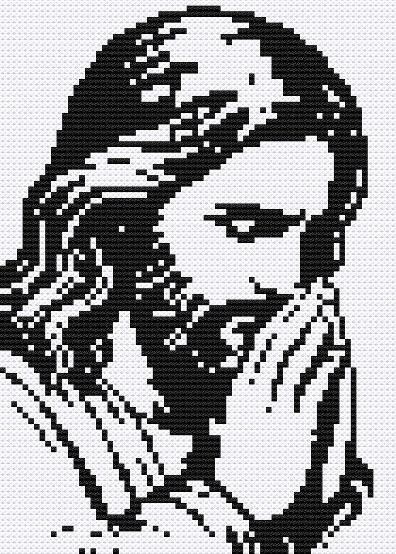 Contemplative Jesus Christ Embroidery Pattern, Savior Cross Stitch PDF ...