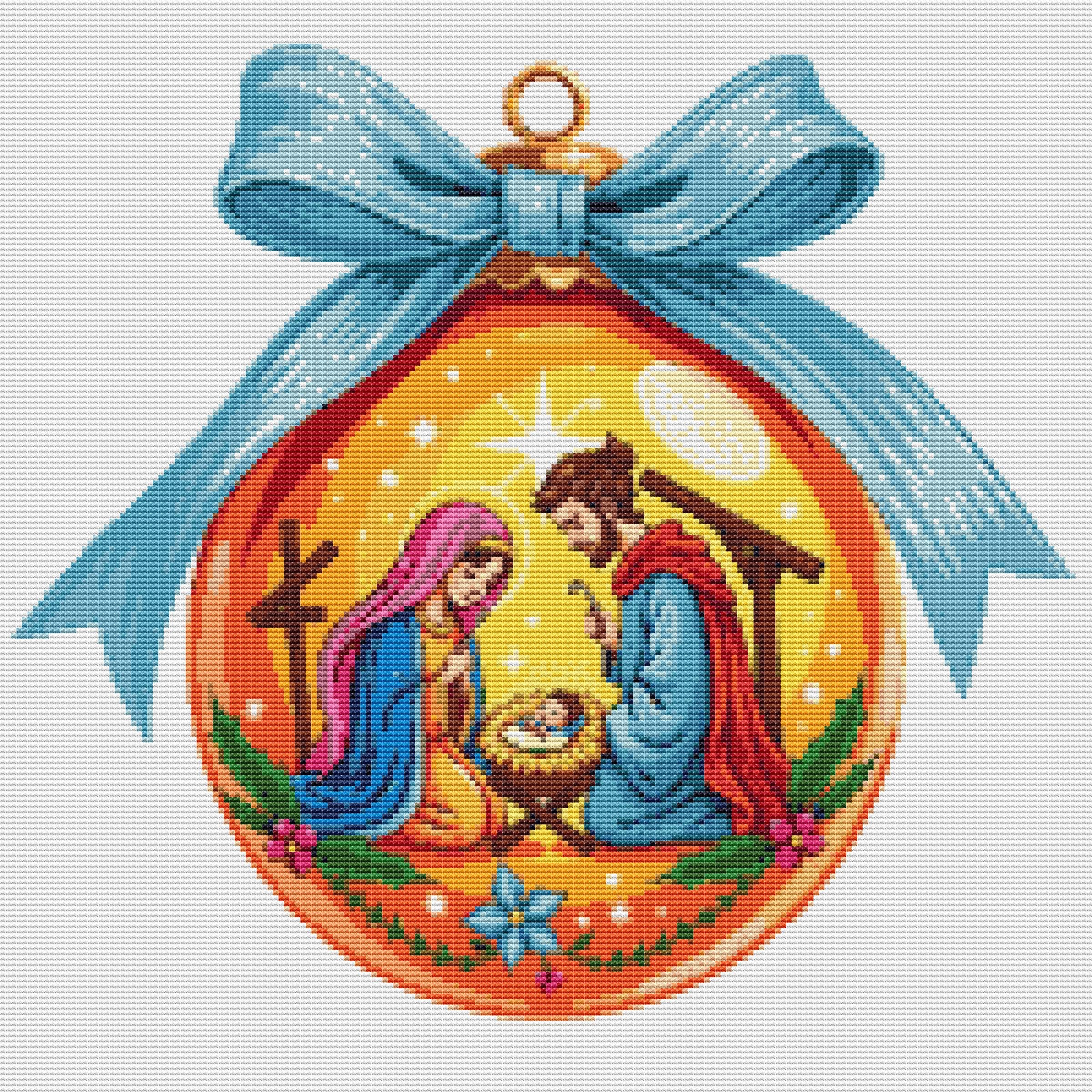 Radiant Nativity Christmas Tree Ornament Cross Stitch Pattern Holy ...