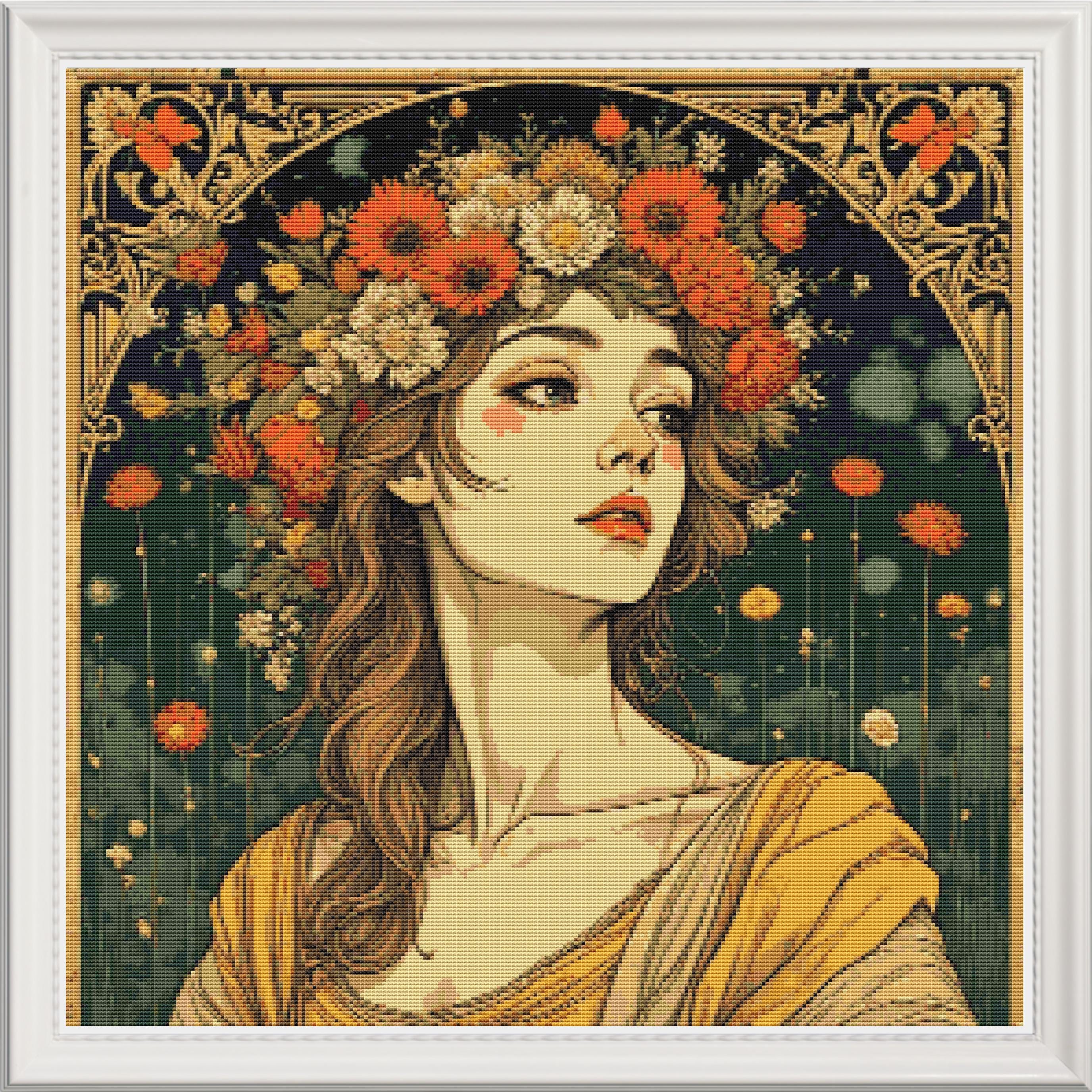 Eos Greek Goddess of Dawn Cross Stitch Pattern PDF | Art Nouveau ...