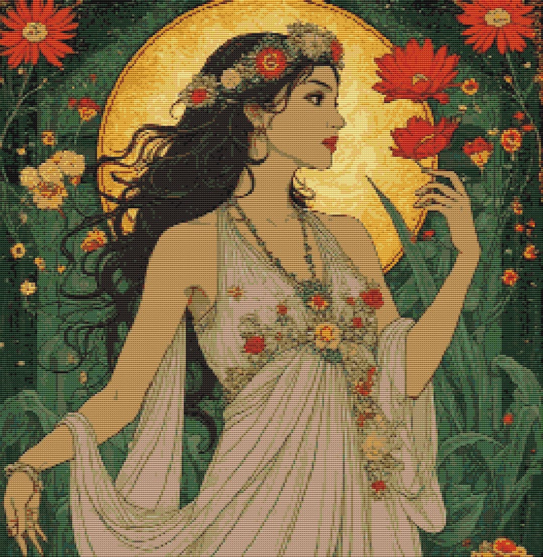 Greek Goddess Chloris, Roman Goddess Flora Cross Stitch Pattern PDF ...