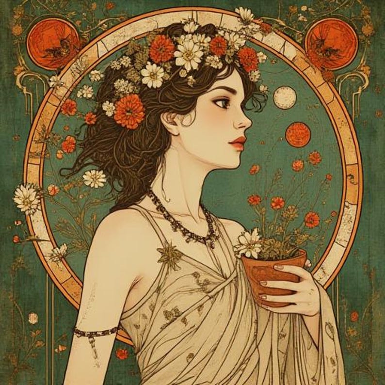 Gaia Greek Goddess Cross Stitch Pattern PDF | Goddess of Earth, Nature ...