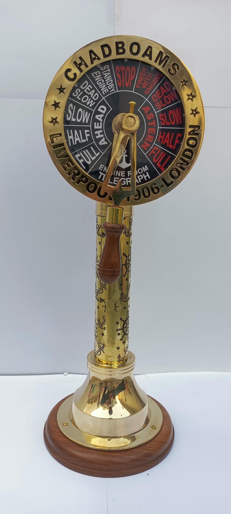 Working Brass Ship Engine Telegraph: Nautical Maritime Decor, 30-inch ...