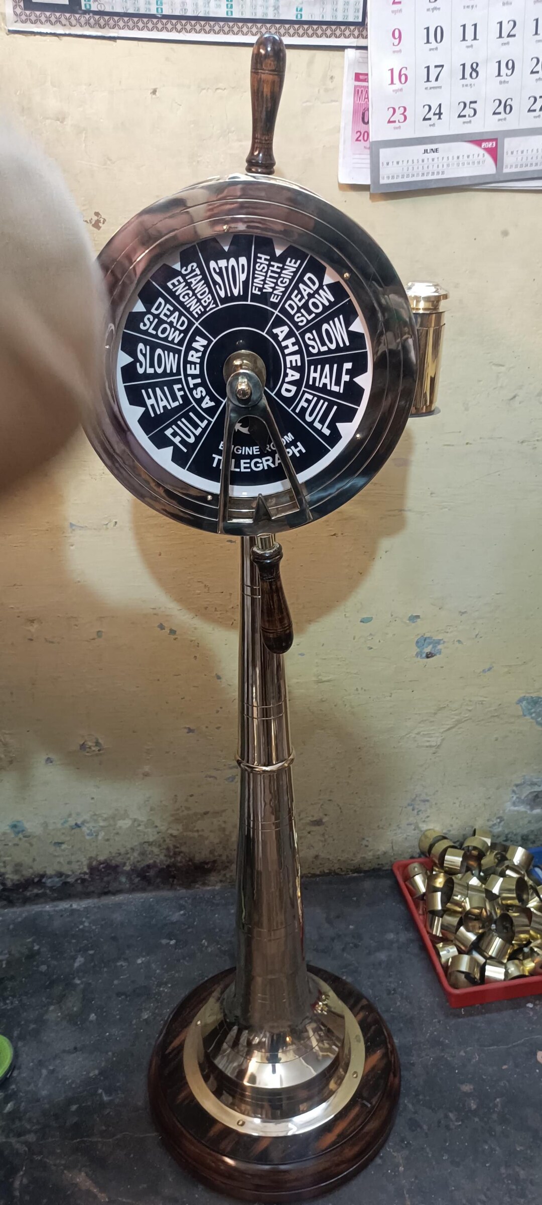 Maritime Brass Ship Telegraph: Nautical Decor Collectible (48" Tall ...