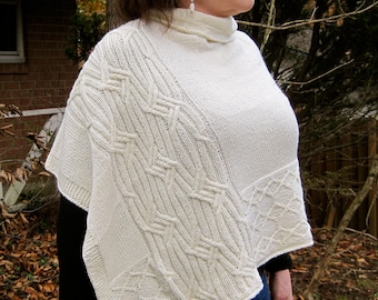 Easy Folded Poncho Knitting Pattern by Churchmouse Yarns SALE Great for ...