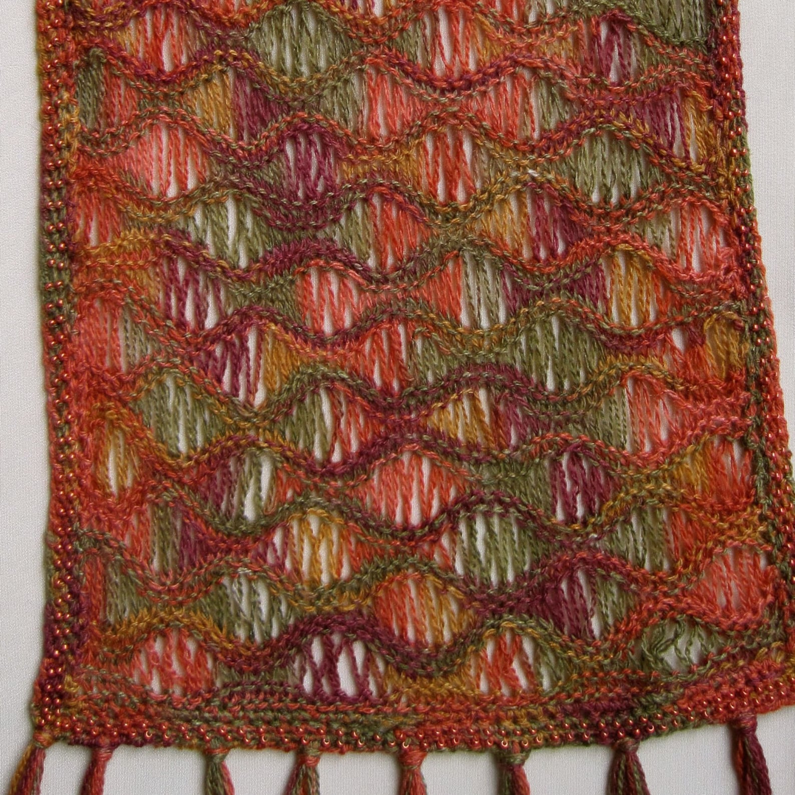 Knit Scarf Pattern: Beaded Lacy Scarf - Etsy