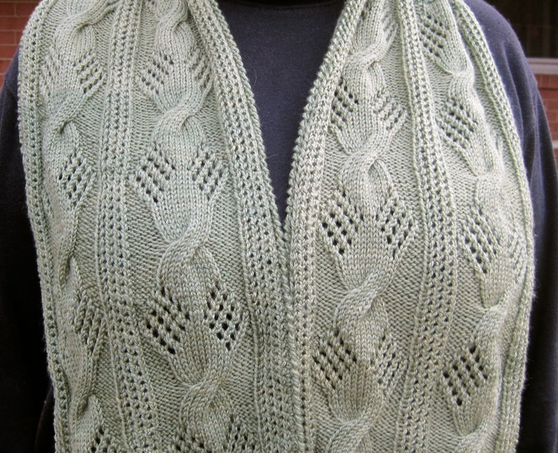 Baltimore Cable Knit Scarf Pattern: Intermediate Mesh Lace (PDF Pattern ...