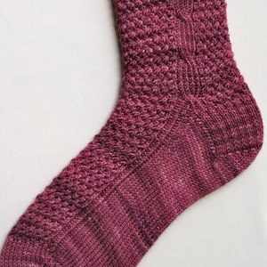 Knit Sock Pattern: Twisted Mesh and Side Cable Knitted Sock Pattern - Etsy