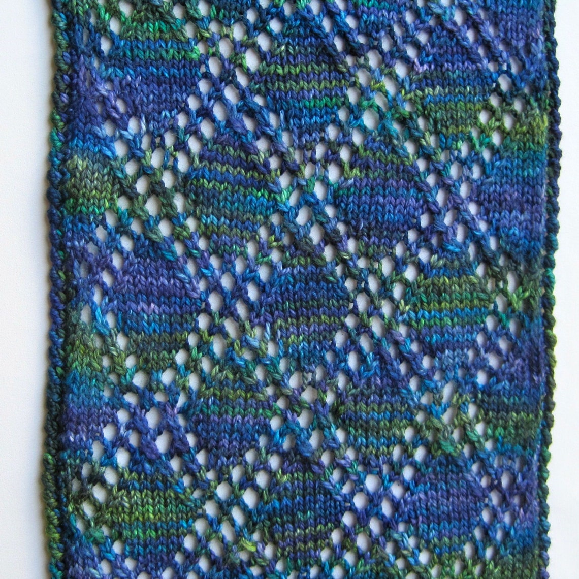 Knit Scarf Pattern: Lace Blocks Turtleneck Scarf Knitting Pattern - Etsy