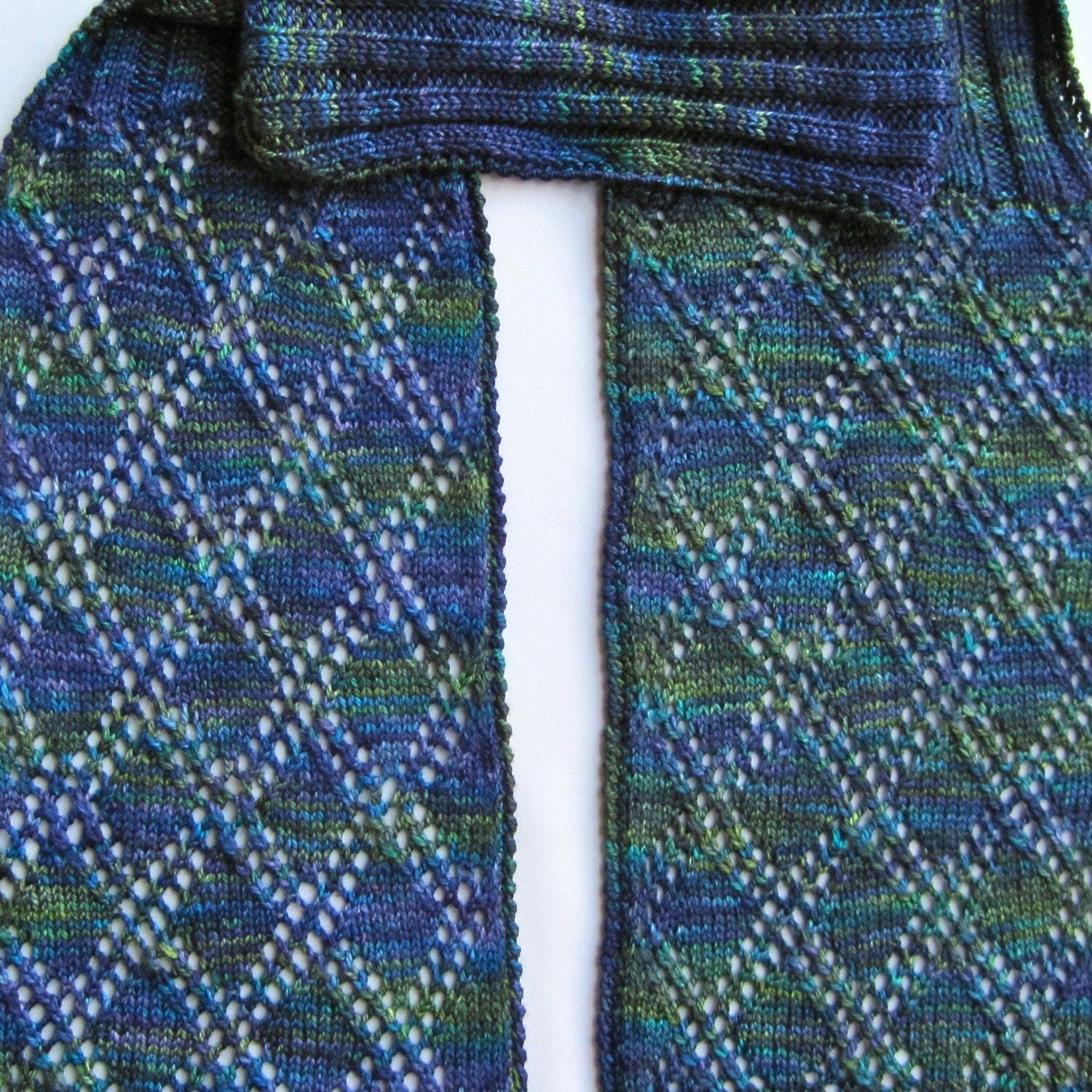 Knit Scarf Pattern: Lace Blocks Turtleneck Scarf Knitting Pattern - Etsy