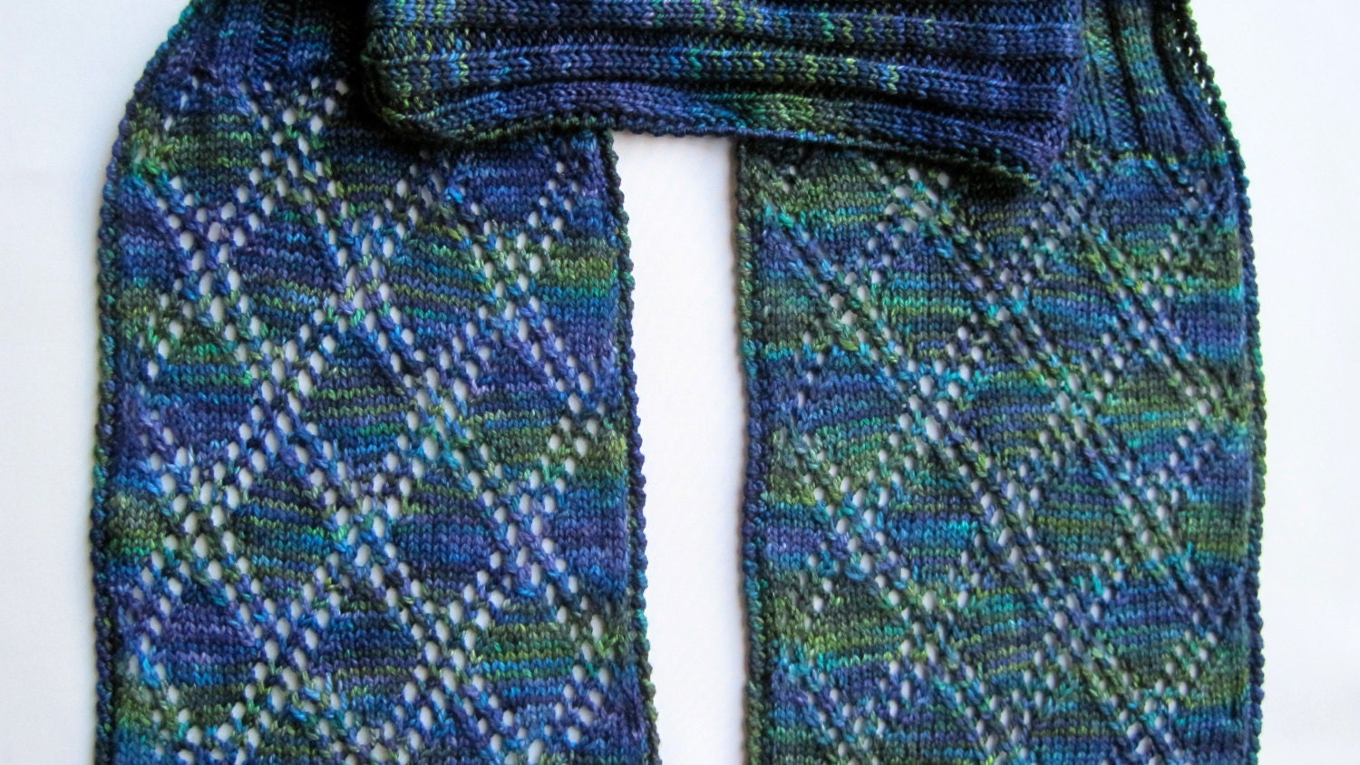 Knit Scarf Pattern: Lace Blocks Turtleneck Scarf Knitting Pattern - Etsy