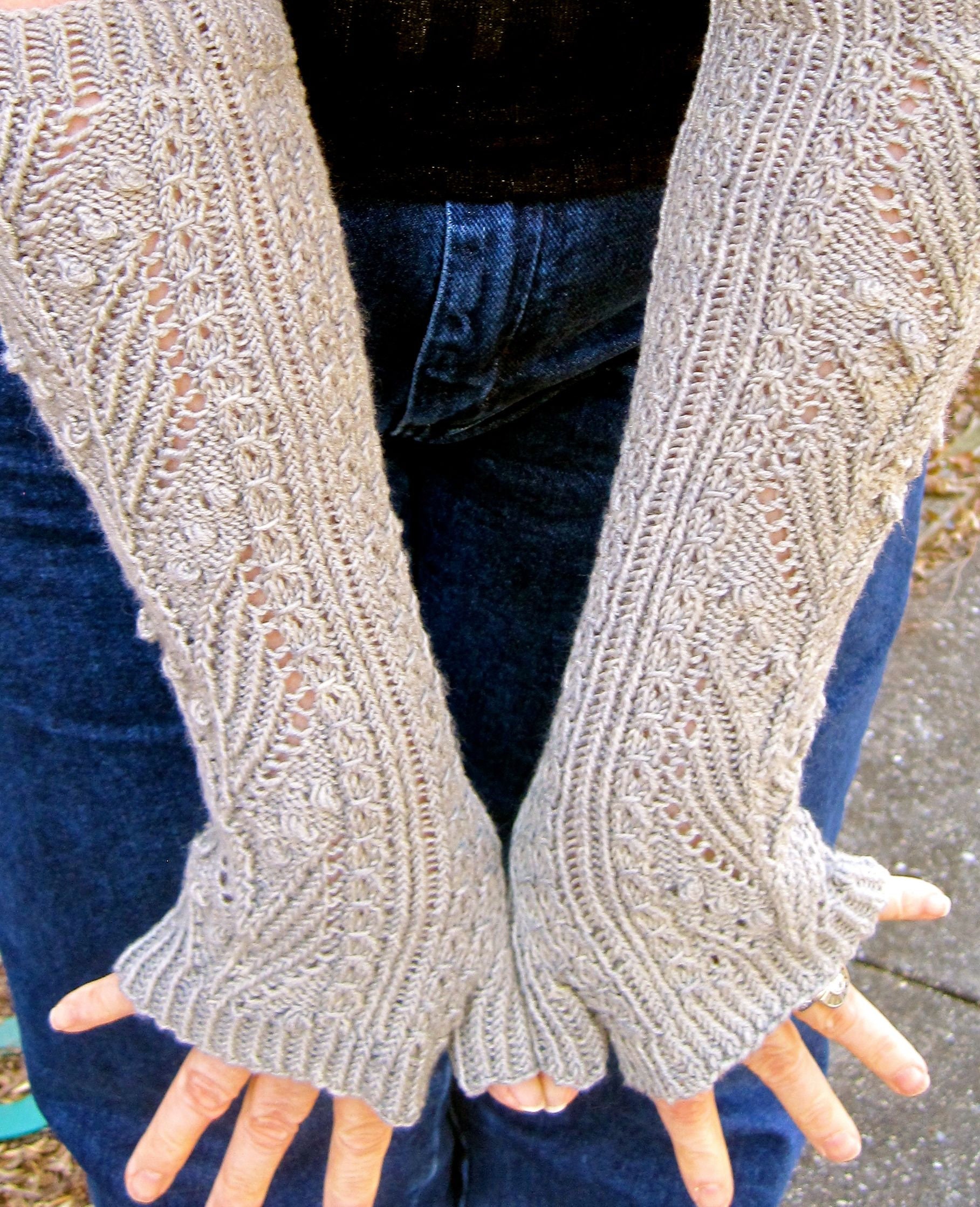 Knit Mitt Pattern: Sturbridge Long Fingerless Mitt Knitting - Etsy