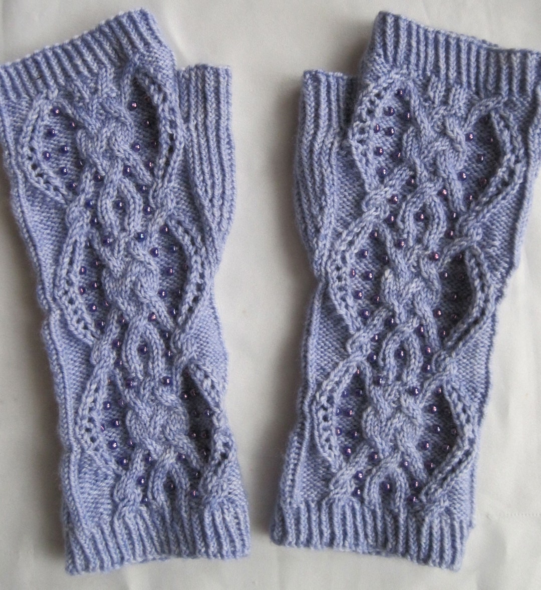 Knit Mitt Pattern: Chatham Beaded and Cabled Fingerless Mitts Knitting ...