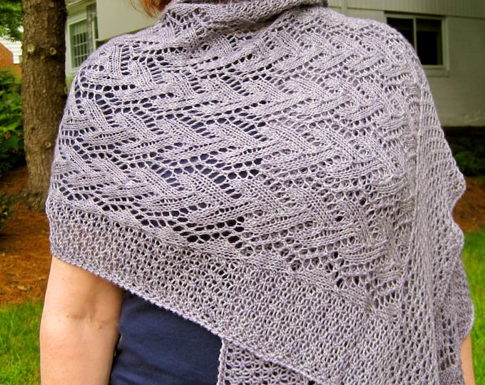 Knit Shawl Pattern: Mandarin Lace Shawl Knitting Pattern - Etsy Canada