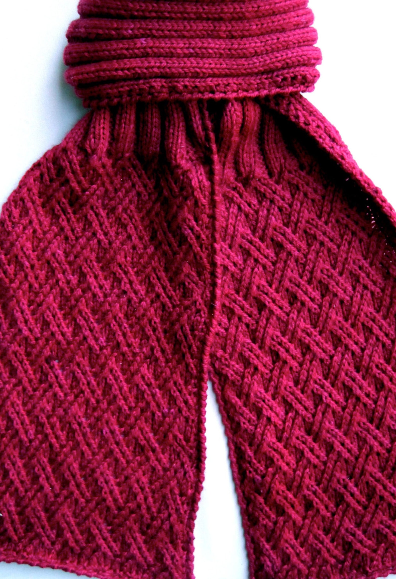 Knit Scarf Pattern: Twisted Criss Cross Turtleneck Scarf Knitting ...