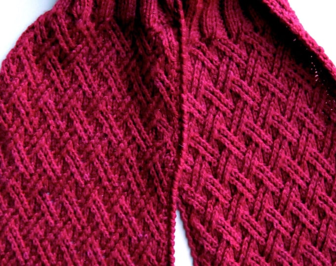 Knit Scarf Pattern: Twisted Criss Cross Turtleneck Scarf Knitting ...
