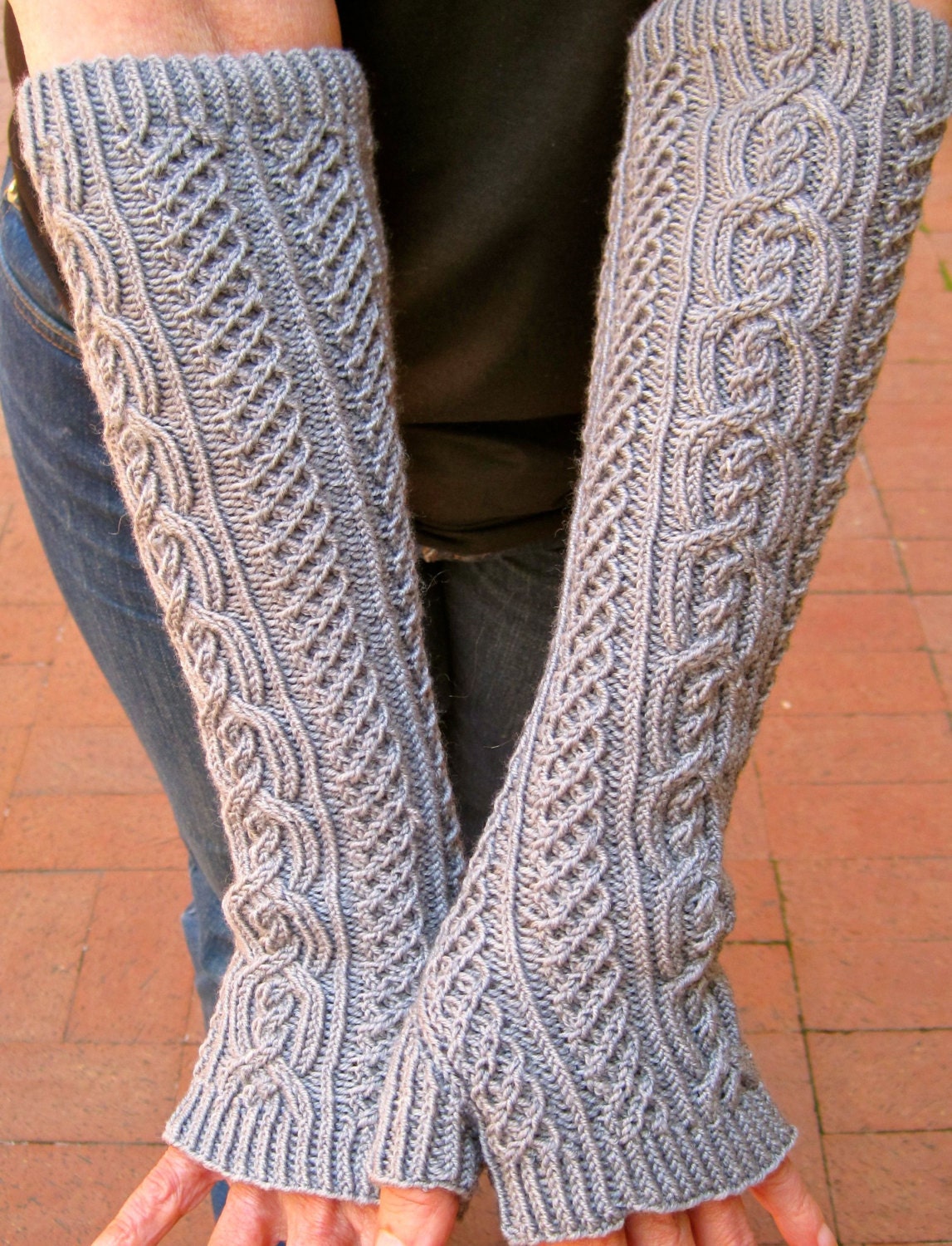 Knit Mitt Pattern: the Galway Long Fingerless Mitt Knitting - Etsy