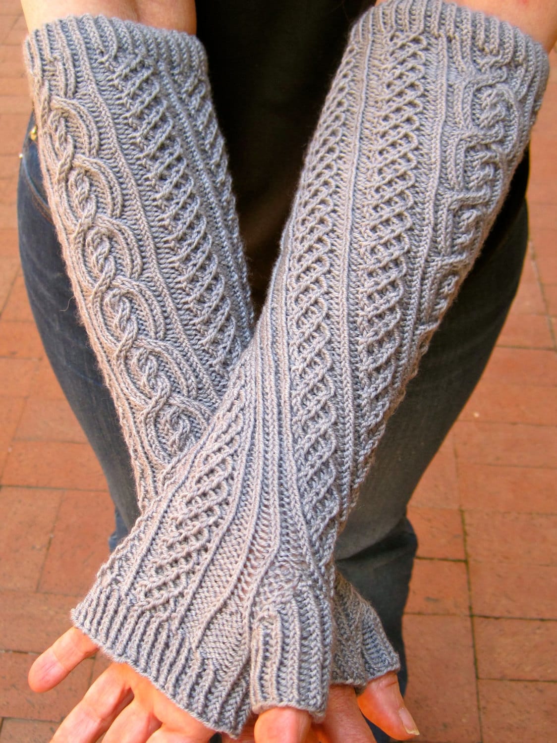 Knit Mitt Pattern: the Galway Long Fingerless Mitt Knitting - Etsy