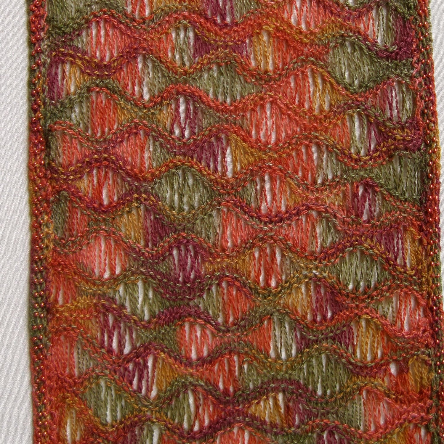 Knit Scarf Pattern: Beaded Lacy Scarf - Etsy