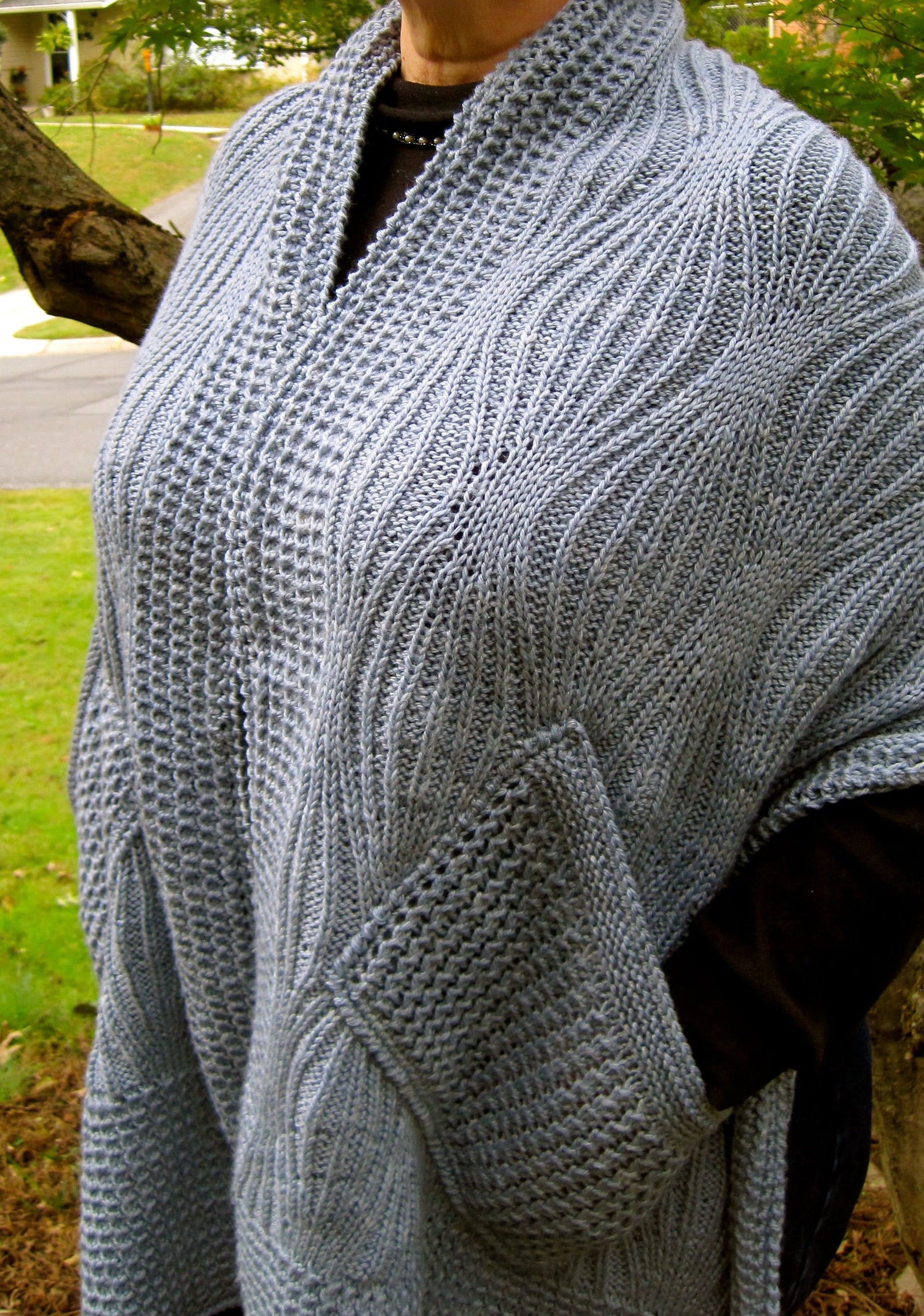 Jenna Pocket Shawl Knitting Pattern: Twisted Stitch Design (PDF Pattern ...