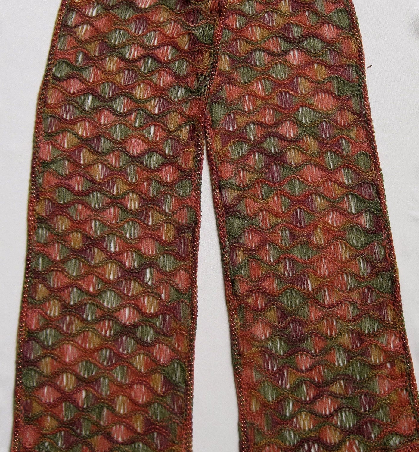 Knit Scarf Pattern: Beaded Lacy Scarf - Etsy