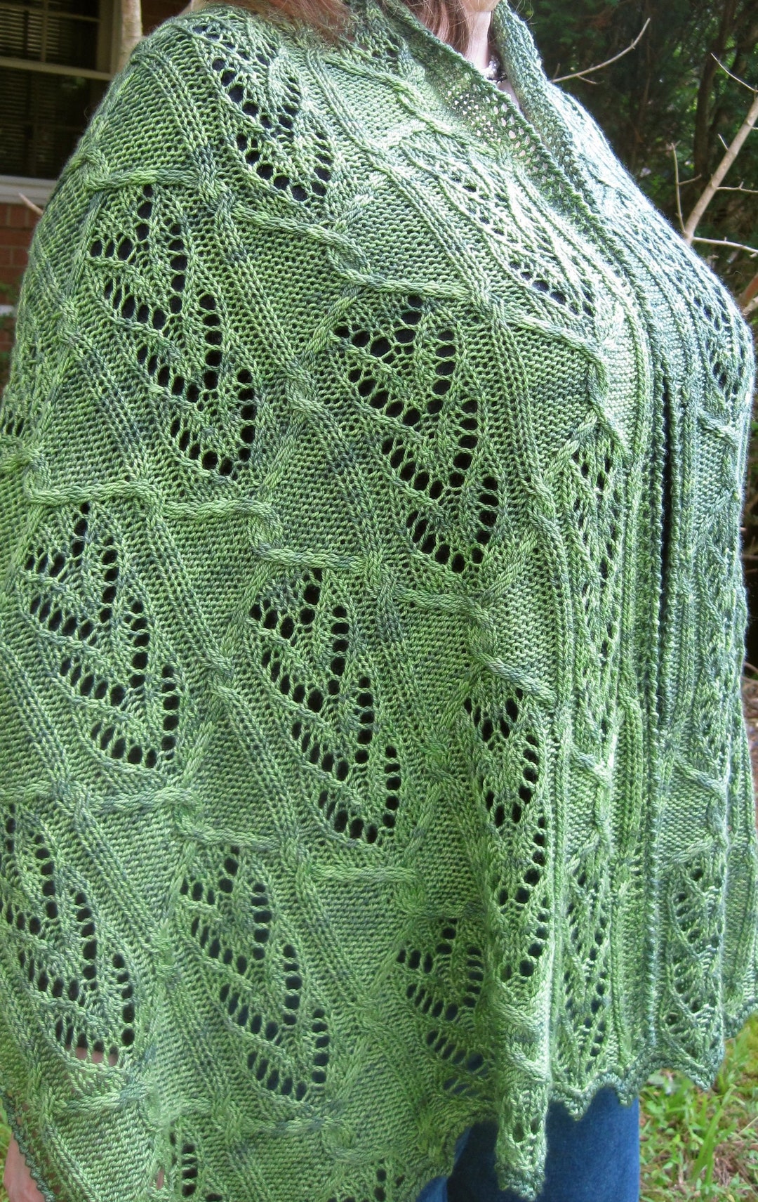 Japanese Knit Shawl Pattern: Narita Japanese Cable Lace Shawl Knitting ...