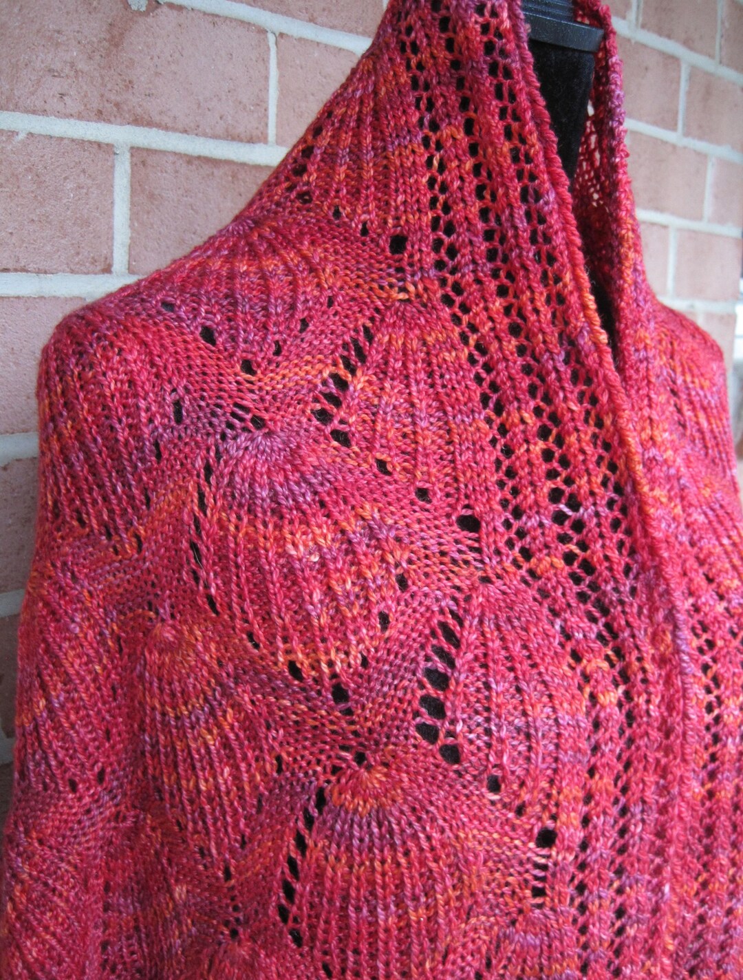 Knit Lace Shawl Pattern: Firecracker Design (charted) - Etsy
