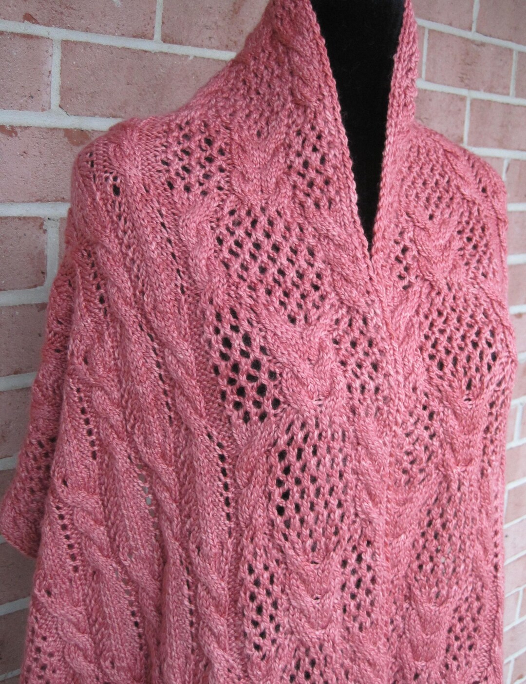 Knit Stole Pattern: Tin Cup Cable Lace Stole Knitting Pattern - Etsy