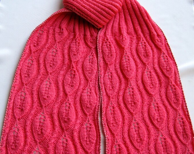 Knit Scarf Pattern: Autumn Leaves Knitted Scarf Pattern - Etsy