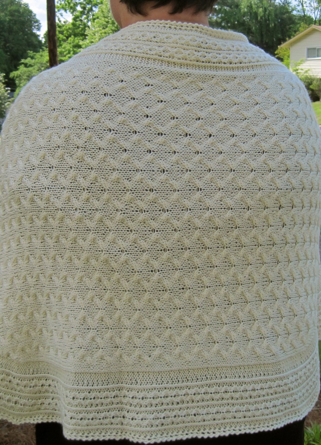 Knit Shawl Pattern: Longford Cuffed Cabled Shawl Knitting - Etsy