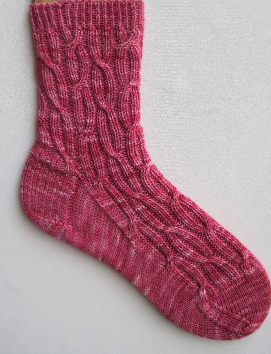 Knit Sock Pattern: Easy Cable Ribbed Socks Knitting Pattern - Etsy